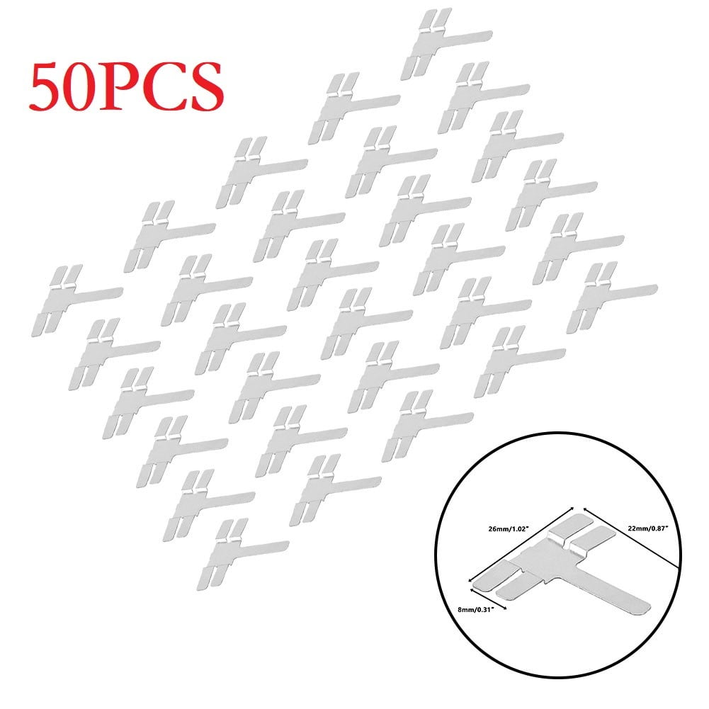 50pcs T type Nickel Plated Steel Strap Strip Sheets for Battery Pack ...