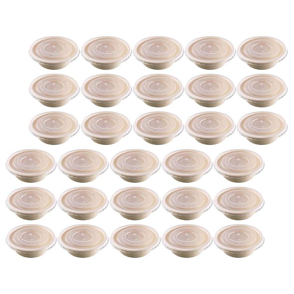 50pcs Takeout Use Food Package Bowls With Lid Round Food-grade Paper ...