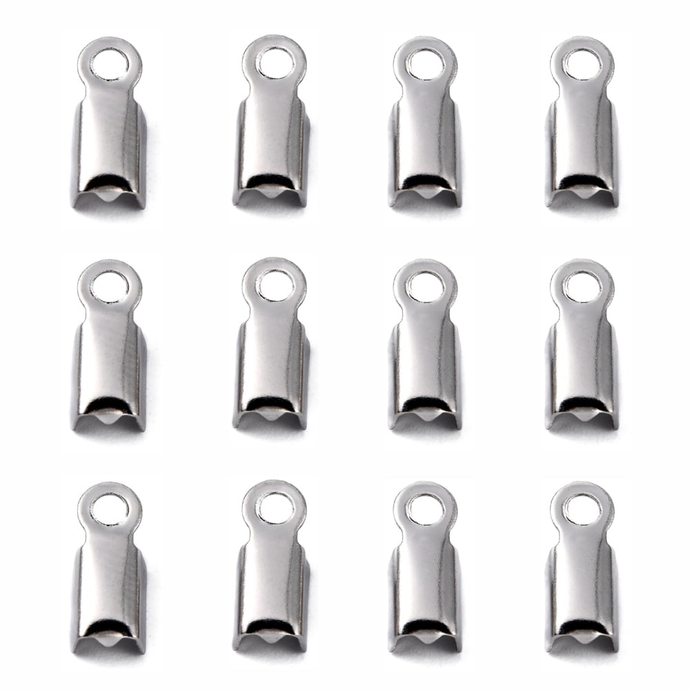 50pcs Tarnish Resistant 304 Stainless Steel Folding Crimp Ends Fold ...