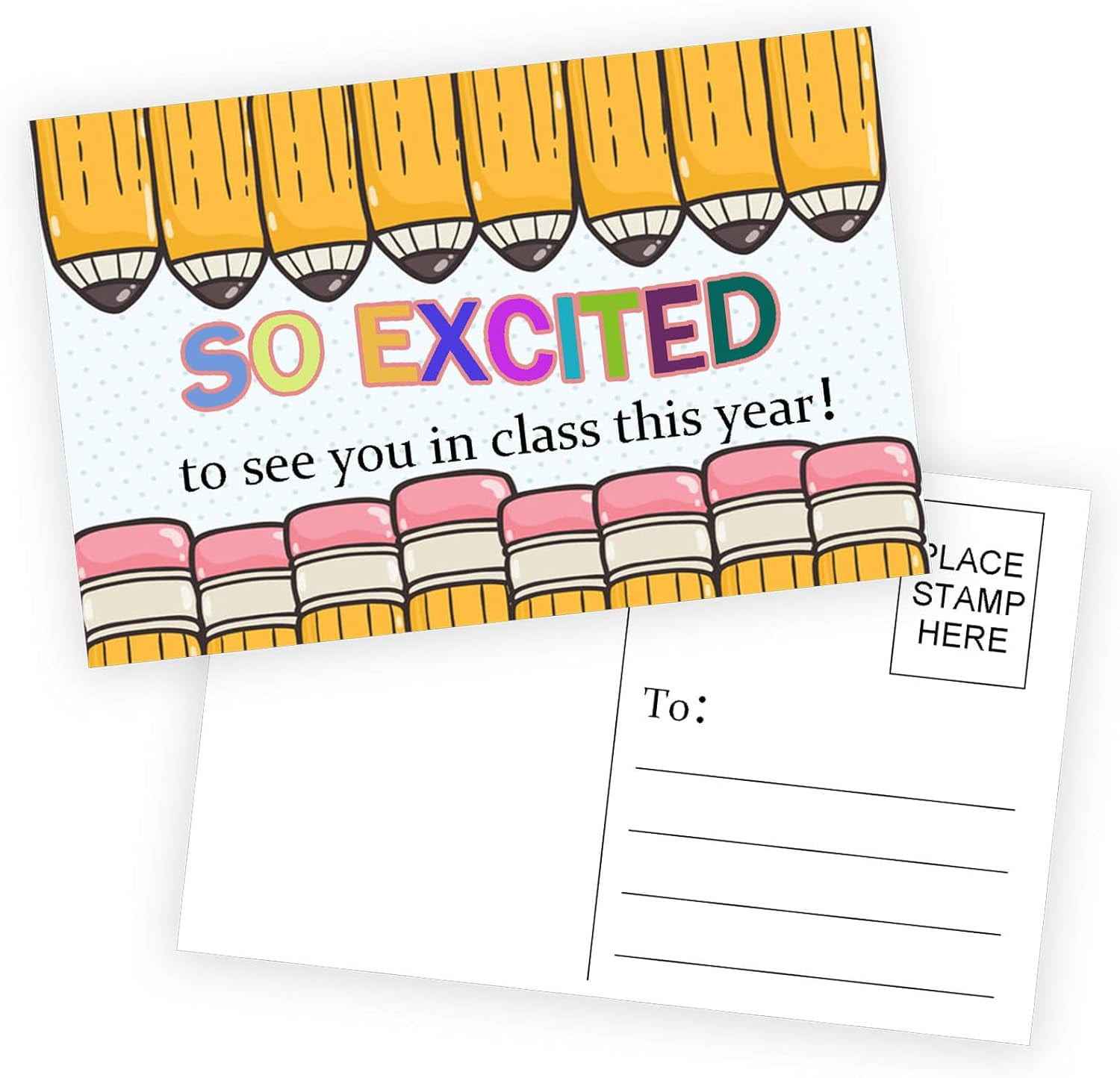 50pcs Teacher Welcome Postcards For Students 4×6 Inch Back To School ...