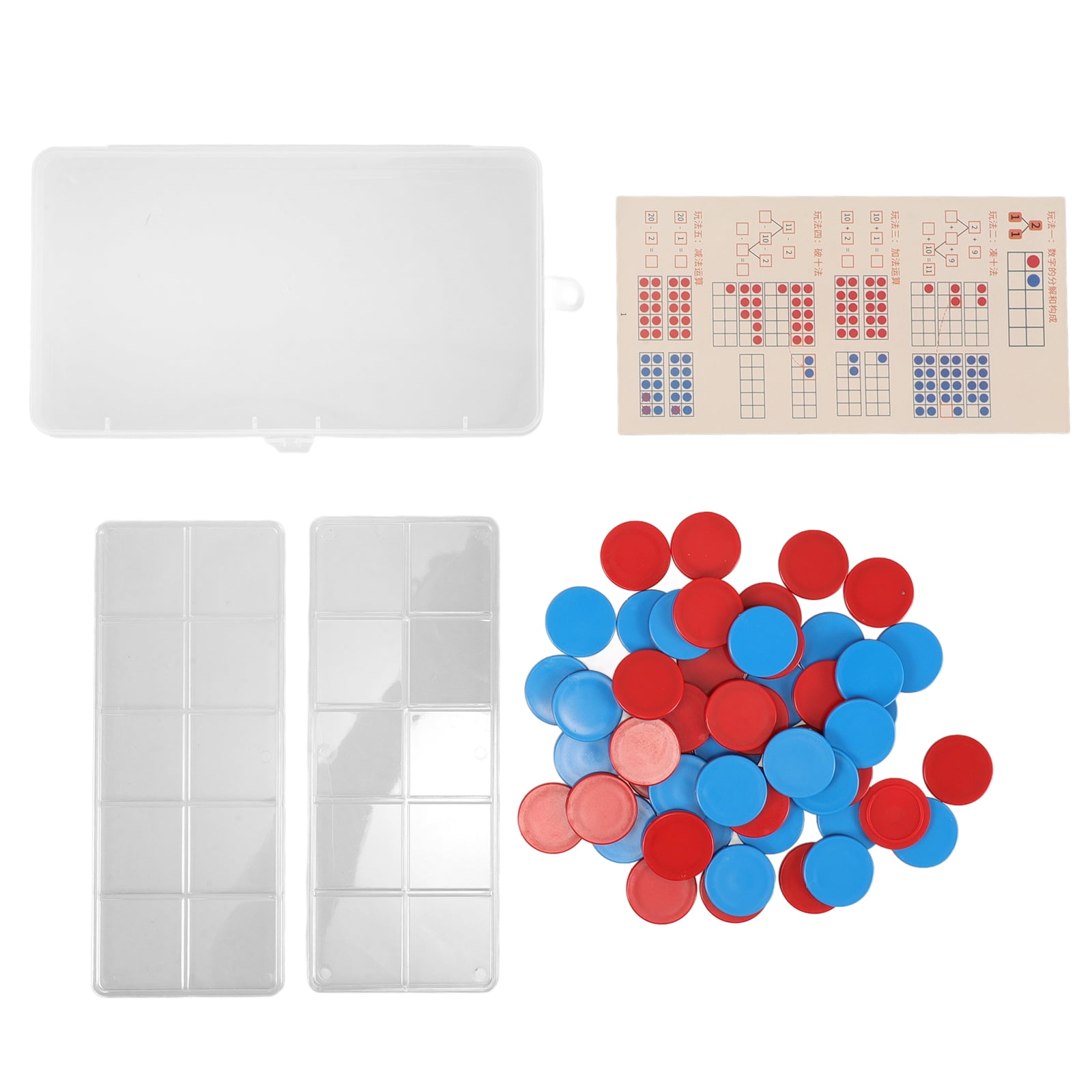 50pcs Ten Frame Math Counters Plastic Math Discs Tokens Math Learning ...