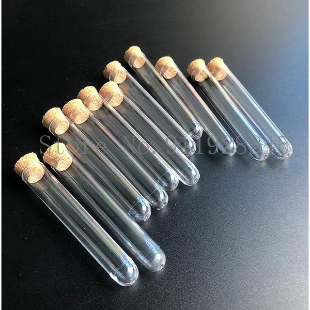 50pcs Test Tubes Test Vials Storage Containers Clear Tube For Sample Testing