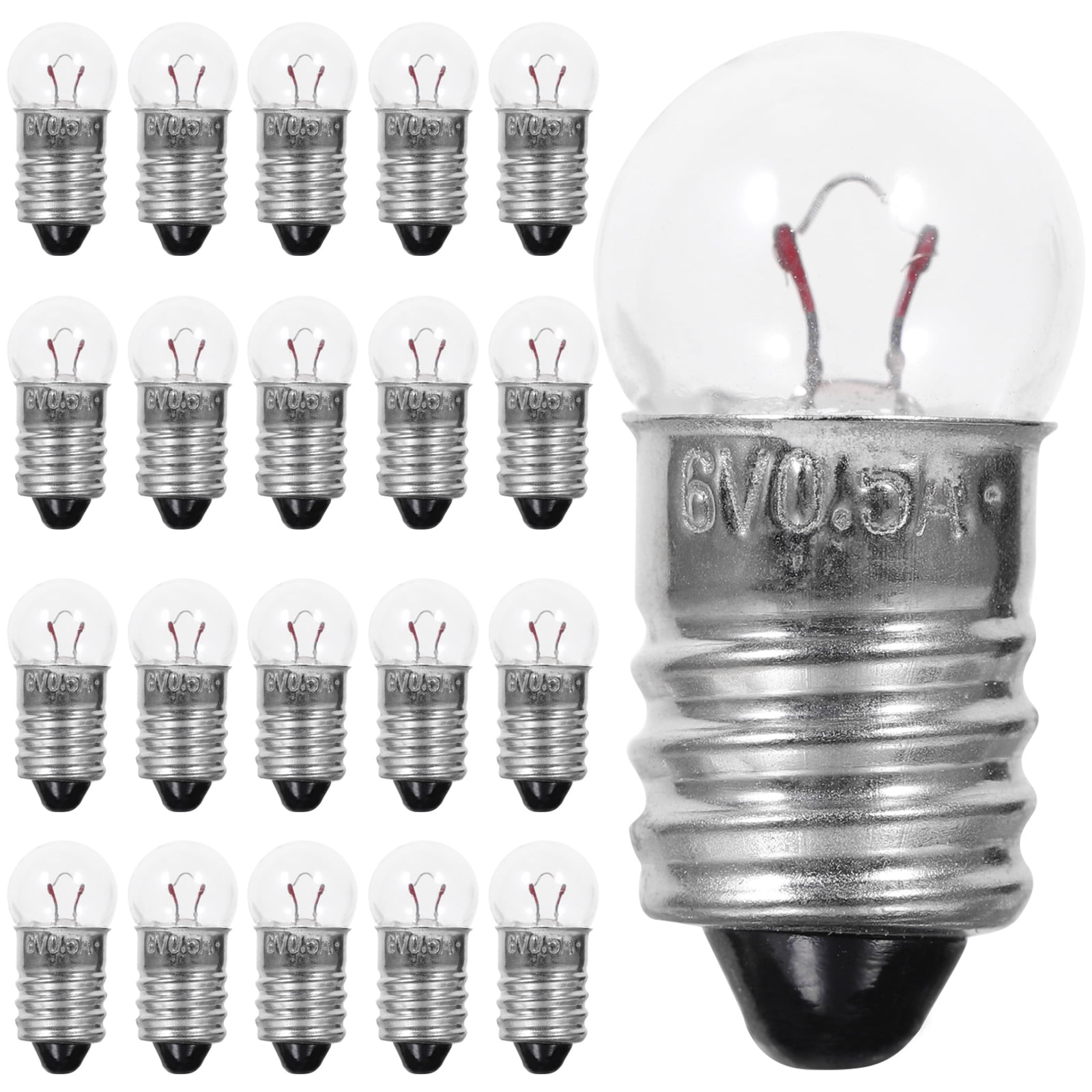 50pcs Tiny Light Bulb 6v E10 Light Socket Round Light Bulb For ...