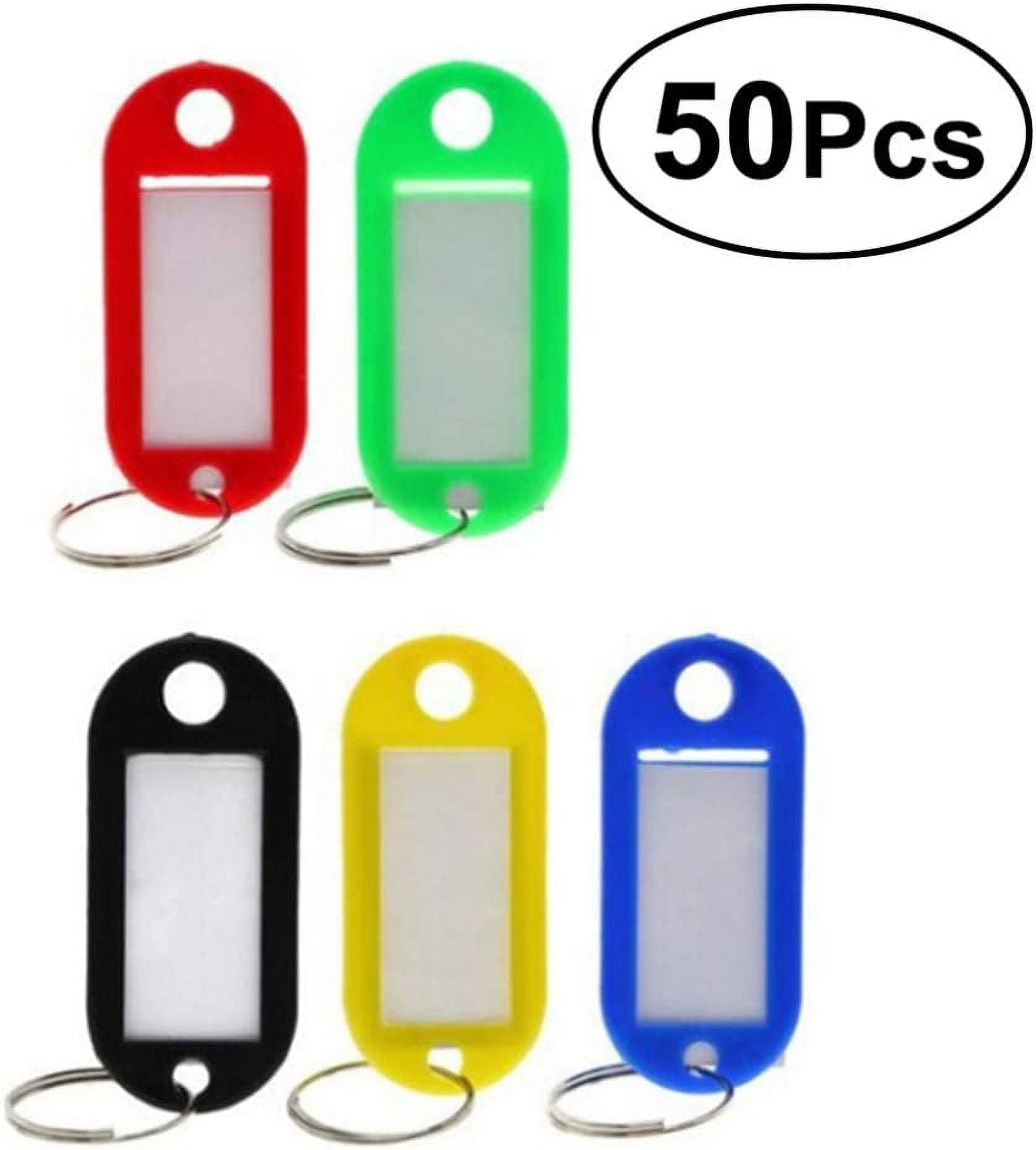50pcs Tough Plastic Key Tags Keychain Tags, Key Ring Tags ID Label Tags ...
