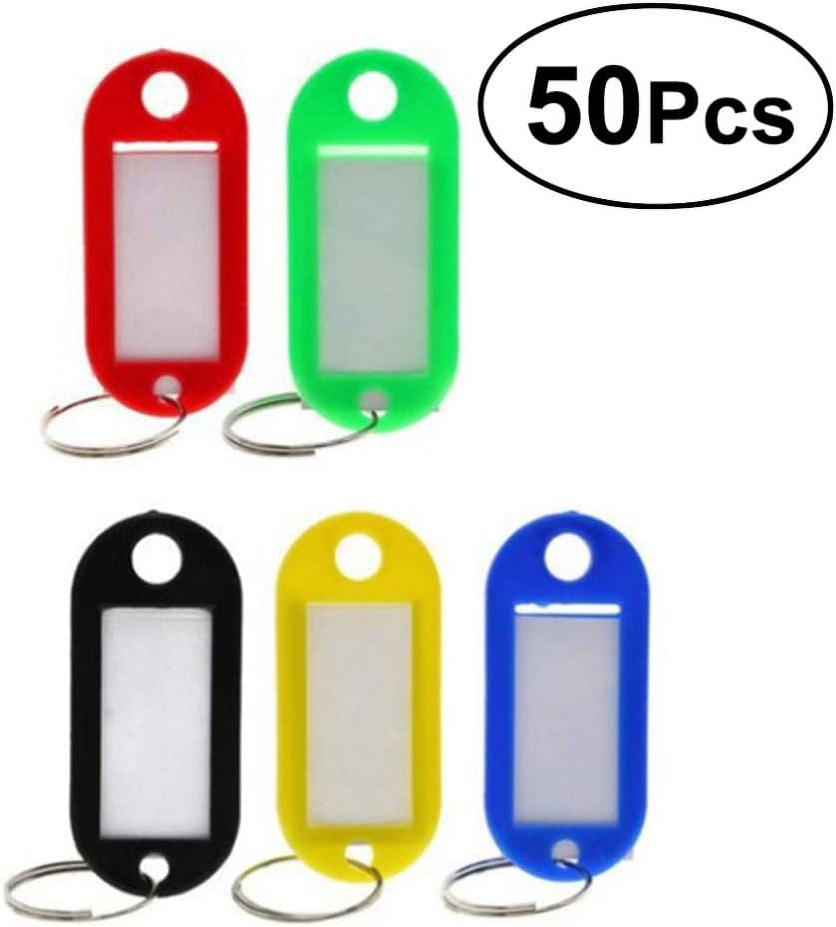 50pcs Tough Plastic Key Tags Keychain Tags, Key Ring Tags ID Label Tags ...