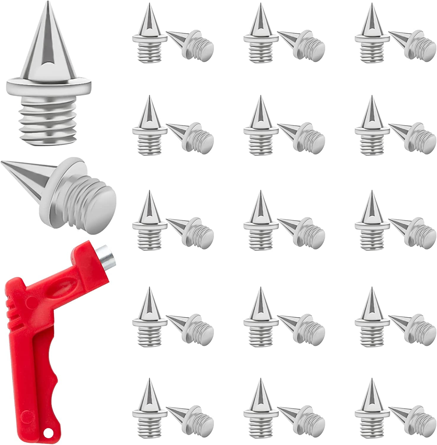 50pcs Track Spikes Replacement 1/4 Inch with Spike Wrench Kit, Sturdy ...