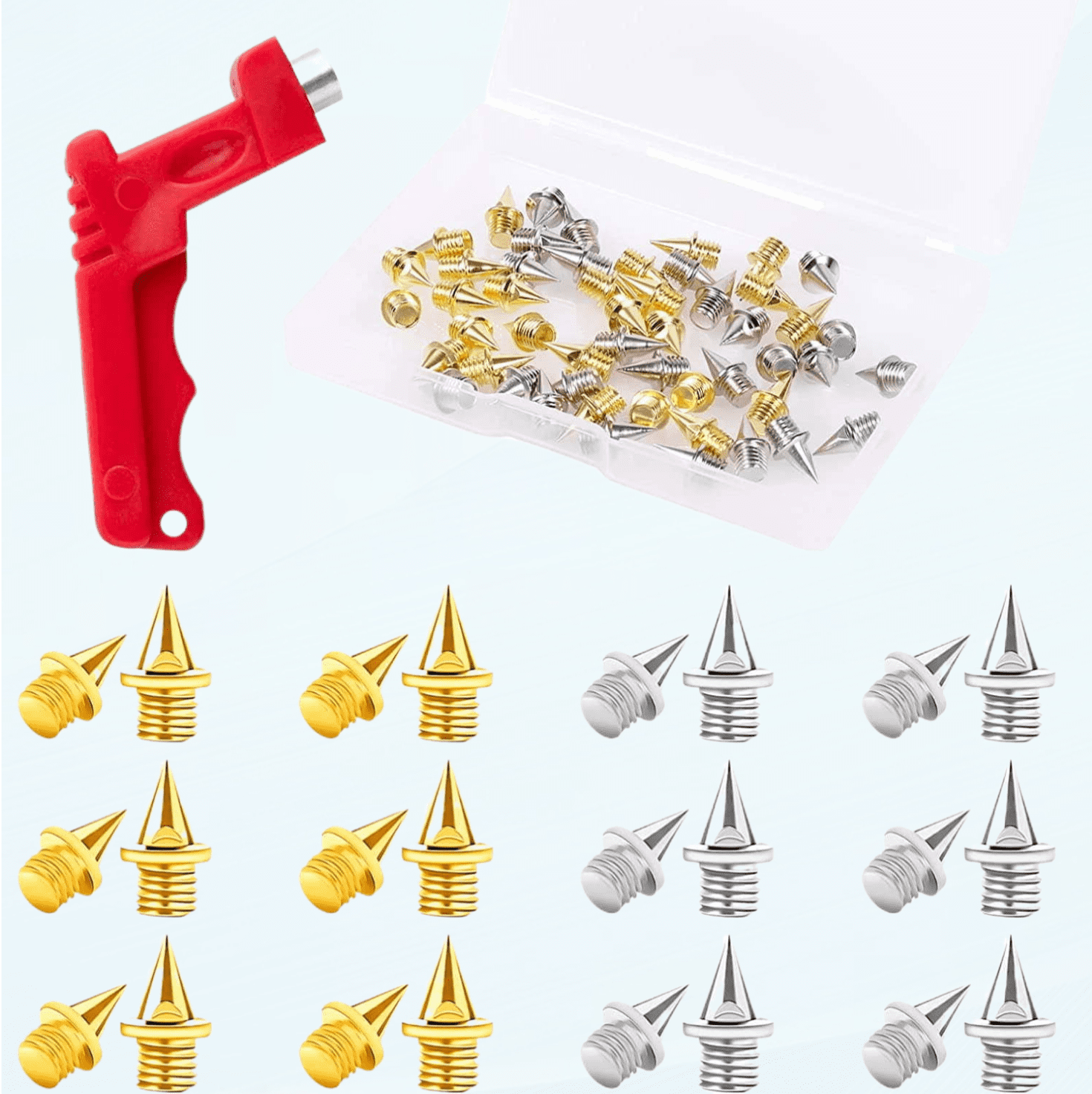 50pcs Track Spikes Replacement 1/4 Inch with Spike Wrench Kit, Sturdy ...