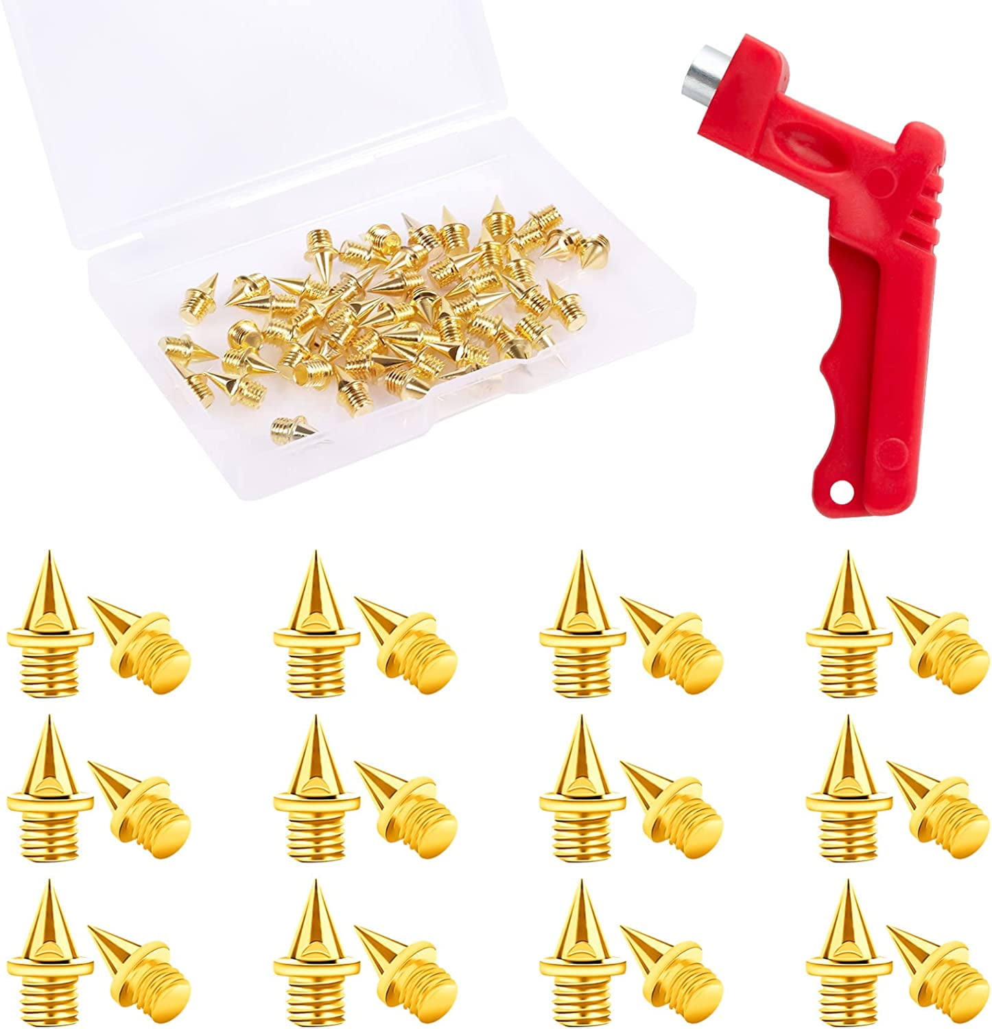 50pcs Track Spikes Replacement 1/4 Inch with Spike Wrench Kit, Sturdy ...