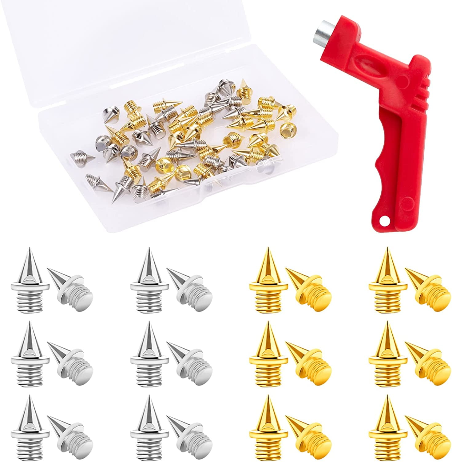 50pcs Track Spikes Replacement 1/4 Inch with Spike Wrench Kit, Sturdy ...