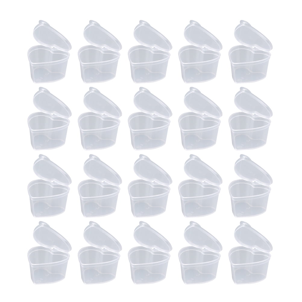 Moluckfu Heart Shape Plastic Containers for Women Desk Tidying 50Pcs 2 ...