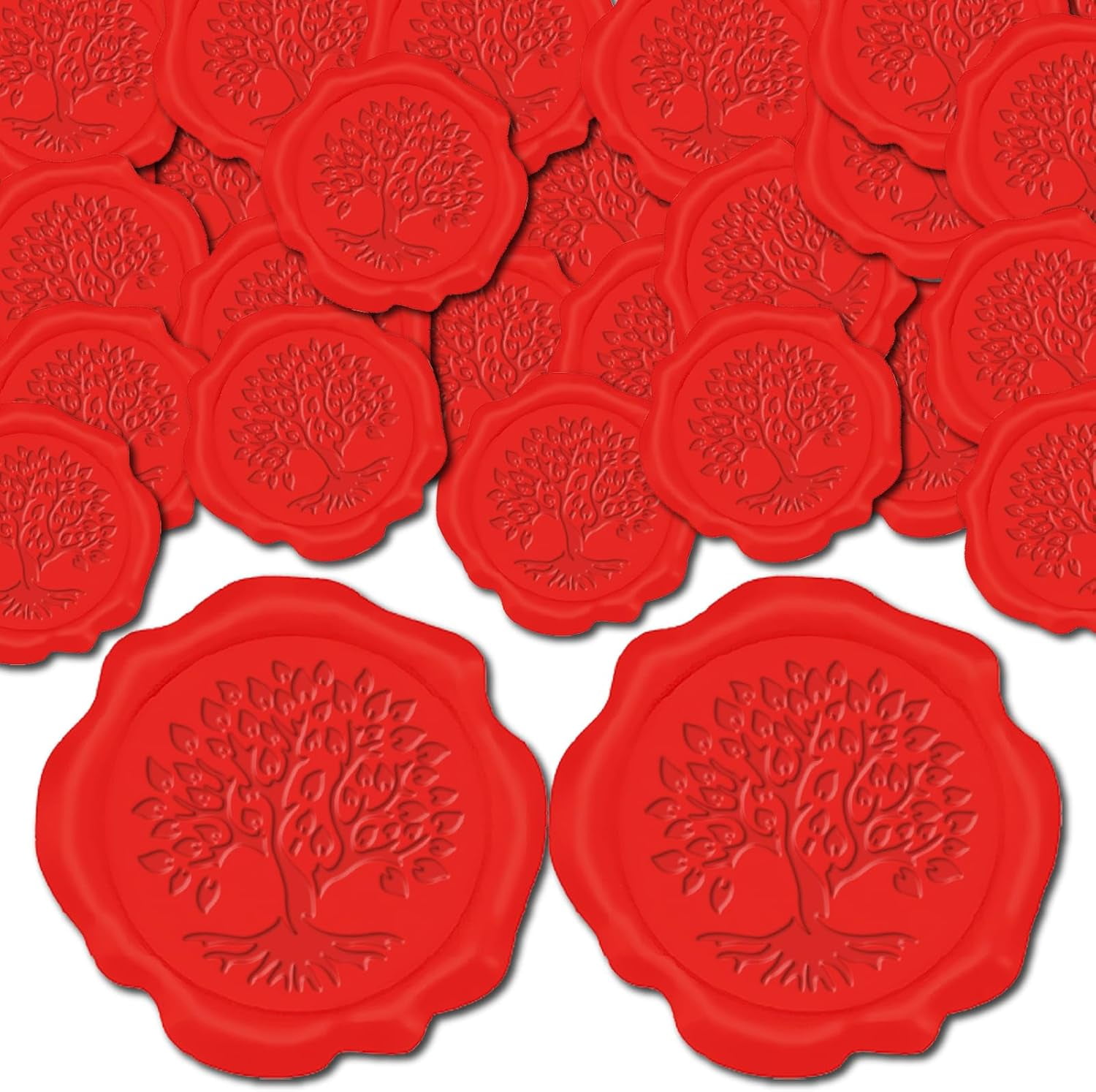 50pcs Tree of Life Wax Seal Stickers Dark Red Decoration Stickers ...