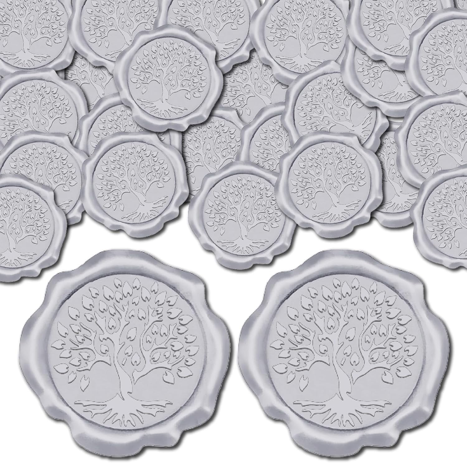 50pcs Tree of Life Wax Seal Stickers Silver Decoration Stickers ...