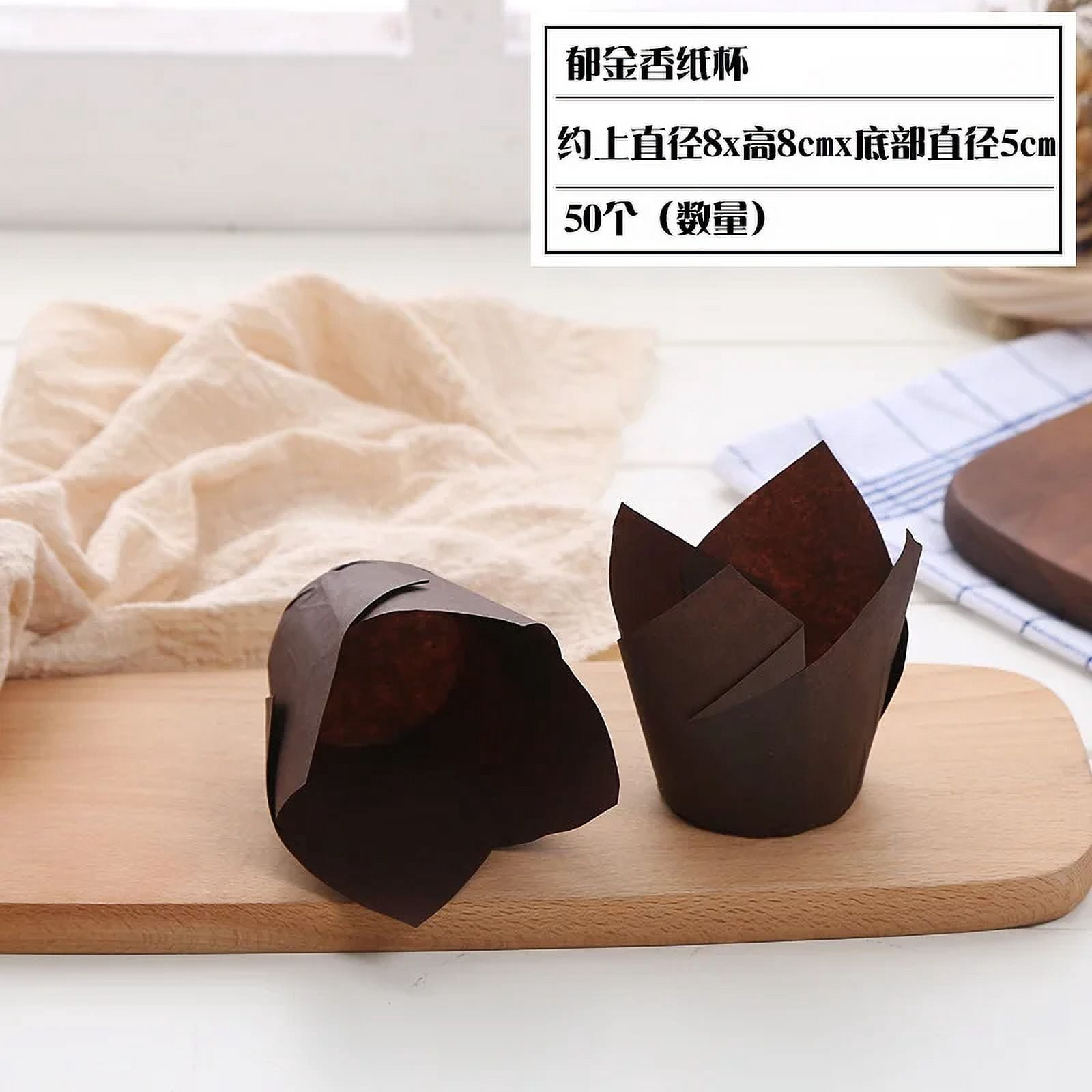 50pcs Tulip Muffin Cupcake Paper Cups Oilproof Cupcakes Liner Baking ...