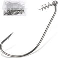 50pcs Twistlock Fishing Hooks, Worm Hooks with Centering Pin Spring ...
