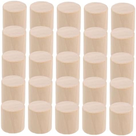 50pcs Unfinished Wooden Blocks Solid Wood Crafting Cylinders for ...