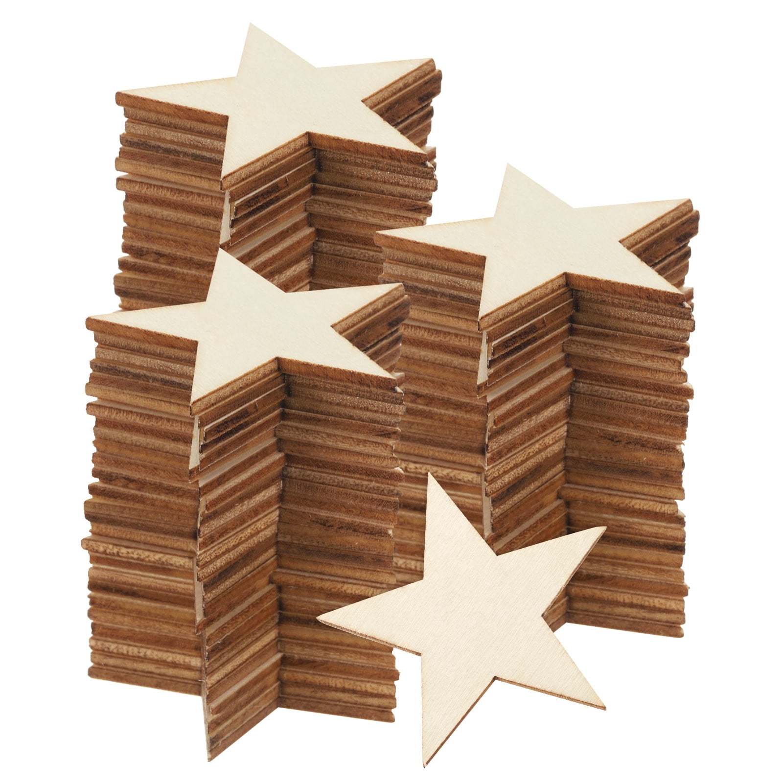 50pcs Unfinished Wooden Pentagon 2" x 2" x 0.1" Natural Blank Wood ...