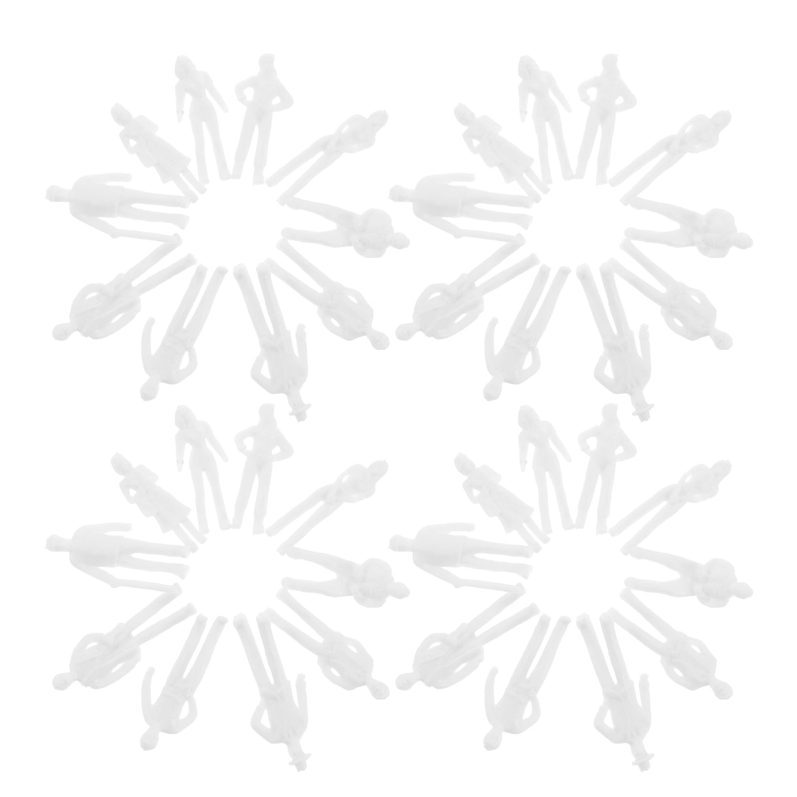 50pcs Unpainted Model People Miniature Scene Decoration Plastic 1:75 ...