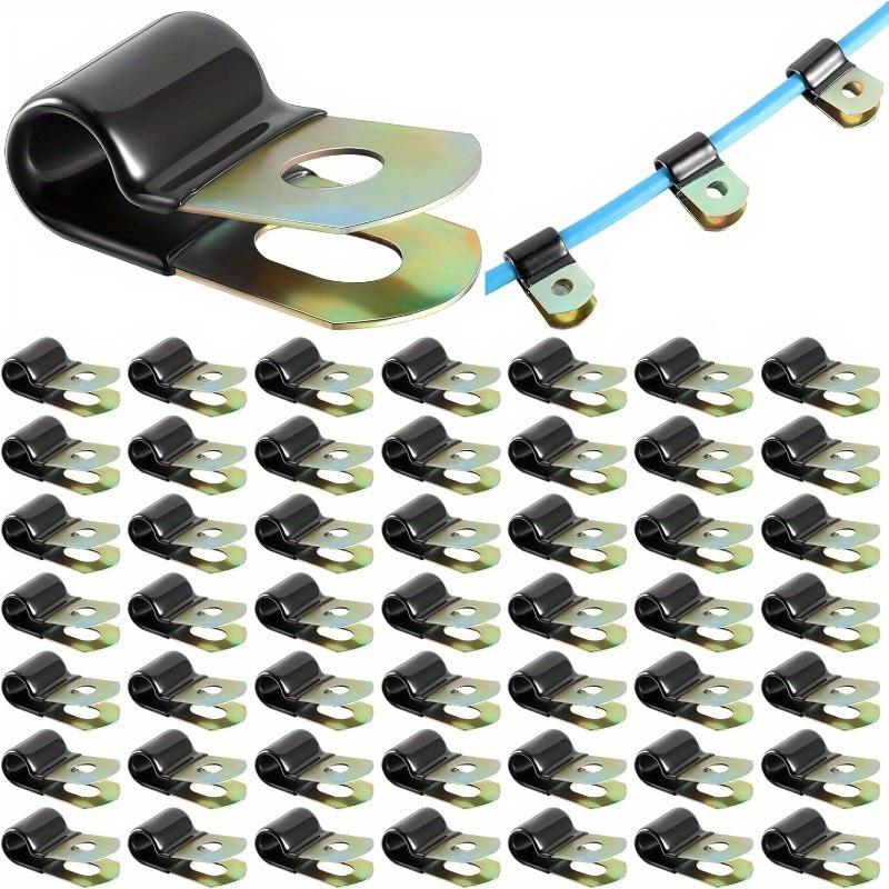 50pcs Vinyl Coated Cable Clamps - Durable Rubber Cushioned Insulated ...
