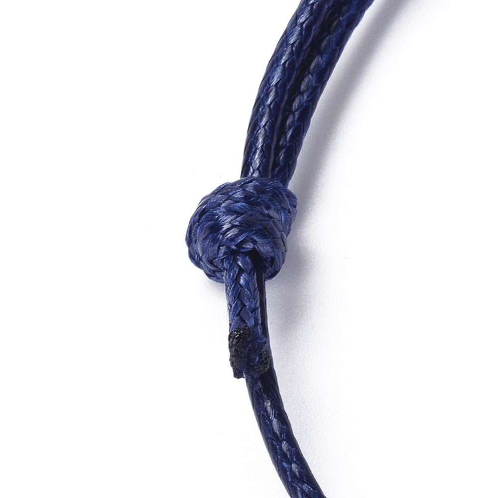 50pcs Waxed Polyester Cord Bracelet Making Midnight Blue Adjustable ...