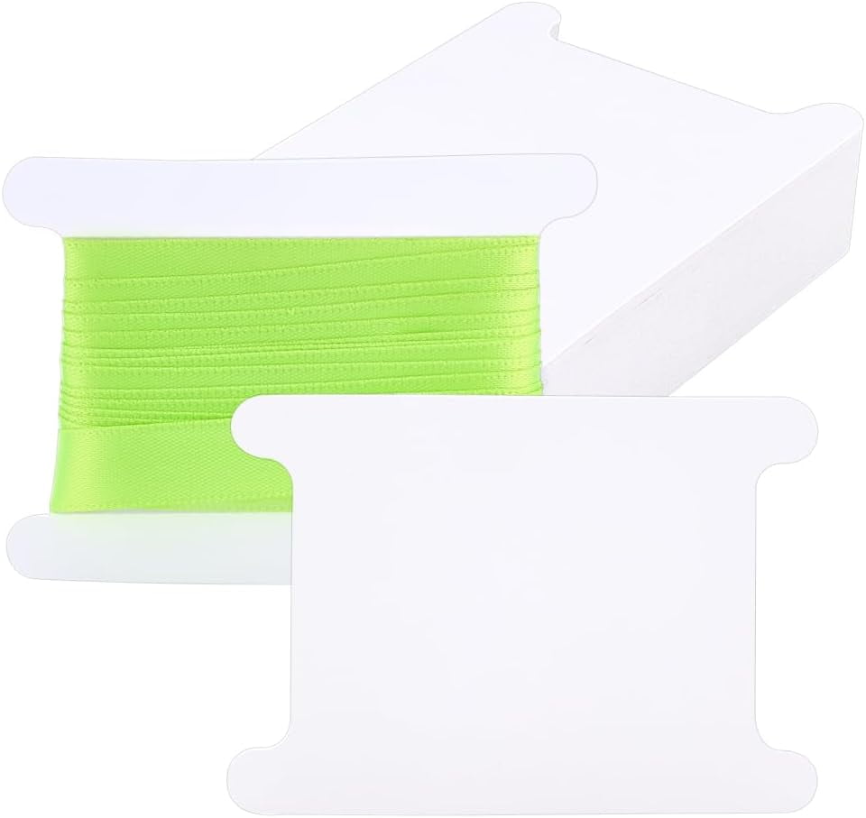 50pcs White Paper Bobbins Floss Bobbins Flat Spool Bobbin String Bobbin ...