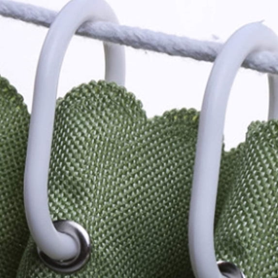 50pcs White Plastic Shower Curtain Hooks C Shape Rings Curtain Clip ...