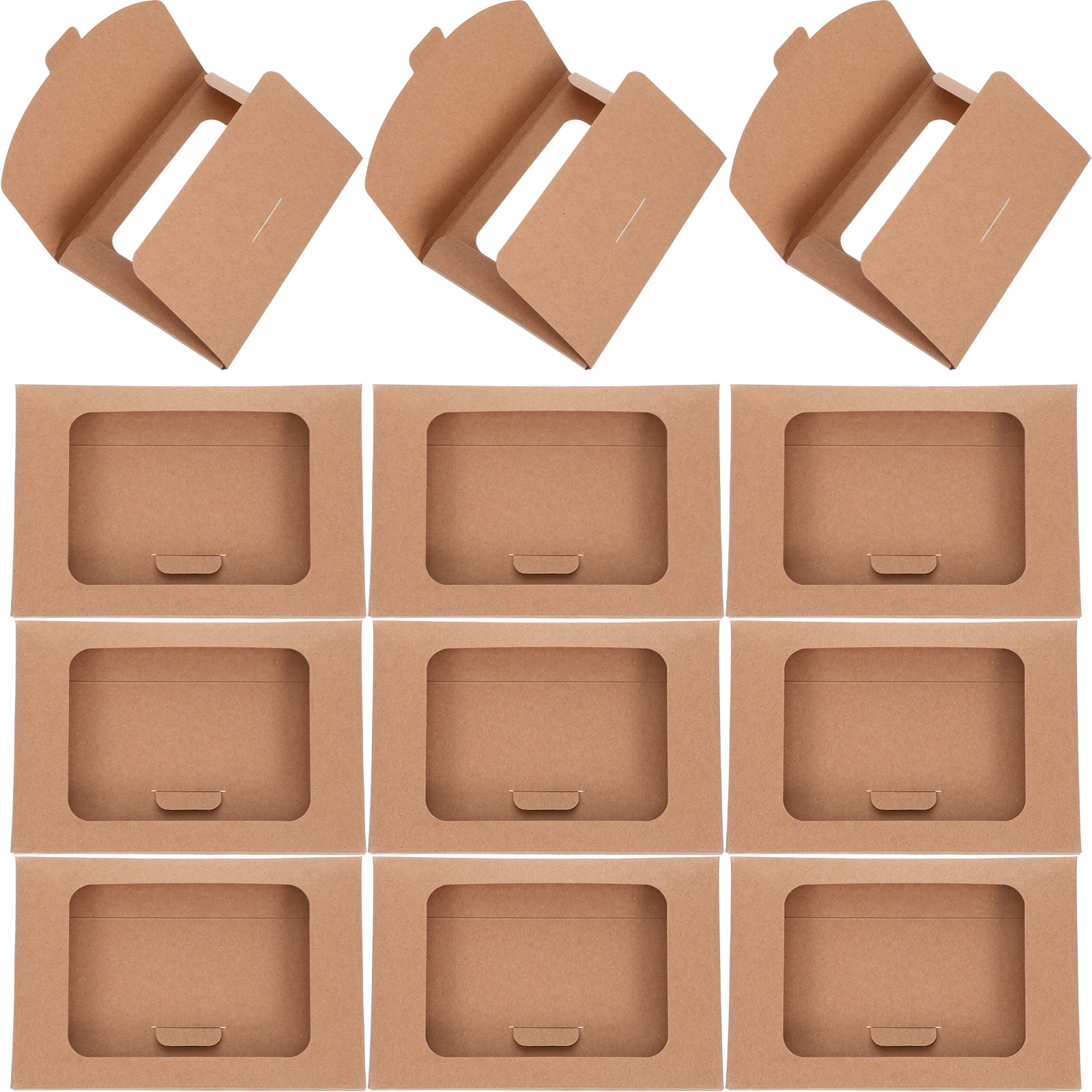 50pcs Windowed Kraft Paper Greeting Card Boxes Unique Design for ...