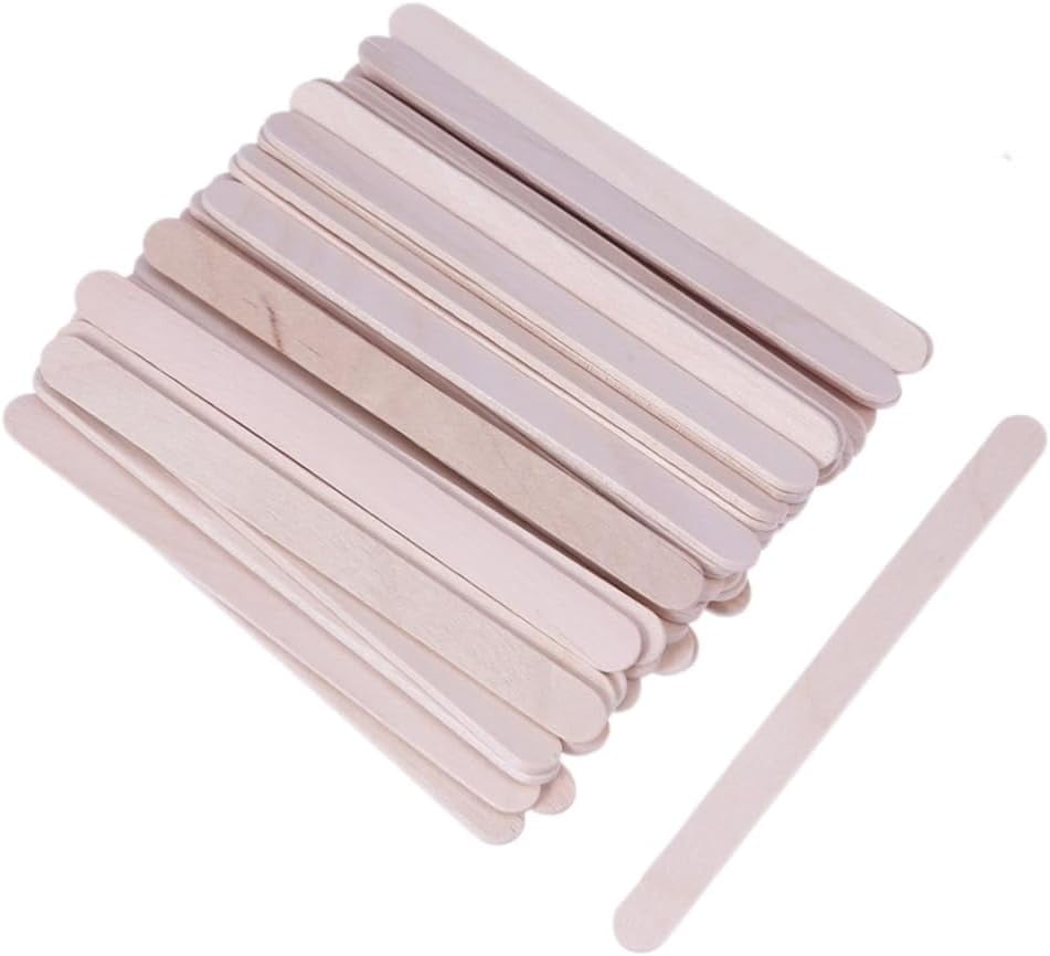 50pcs Wood Sticks DIY Wood Craft Sticks Jumbo Craft Sticks Ice Cream ...