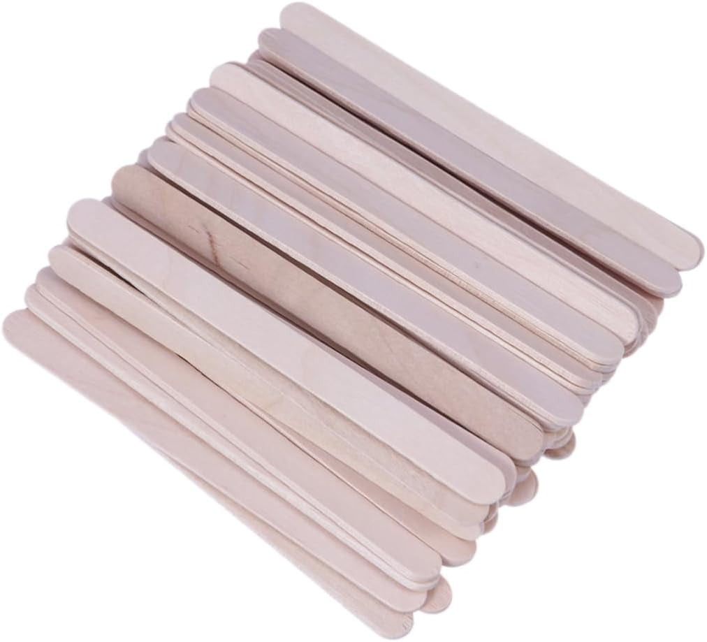 Wax Stick For Hair 8'' Jumbo Craft Sticks, 50pcs Extra Large Natural ...