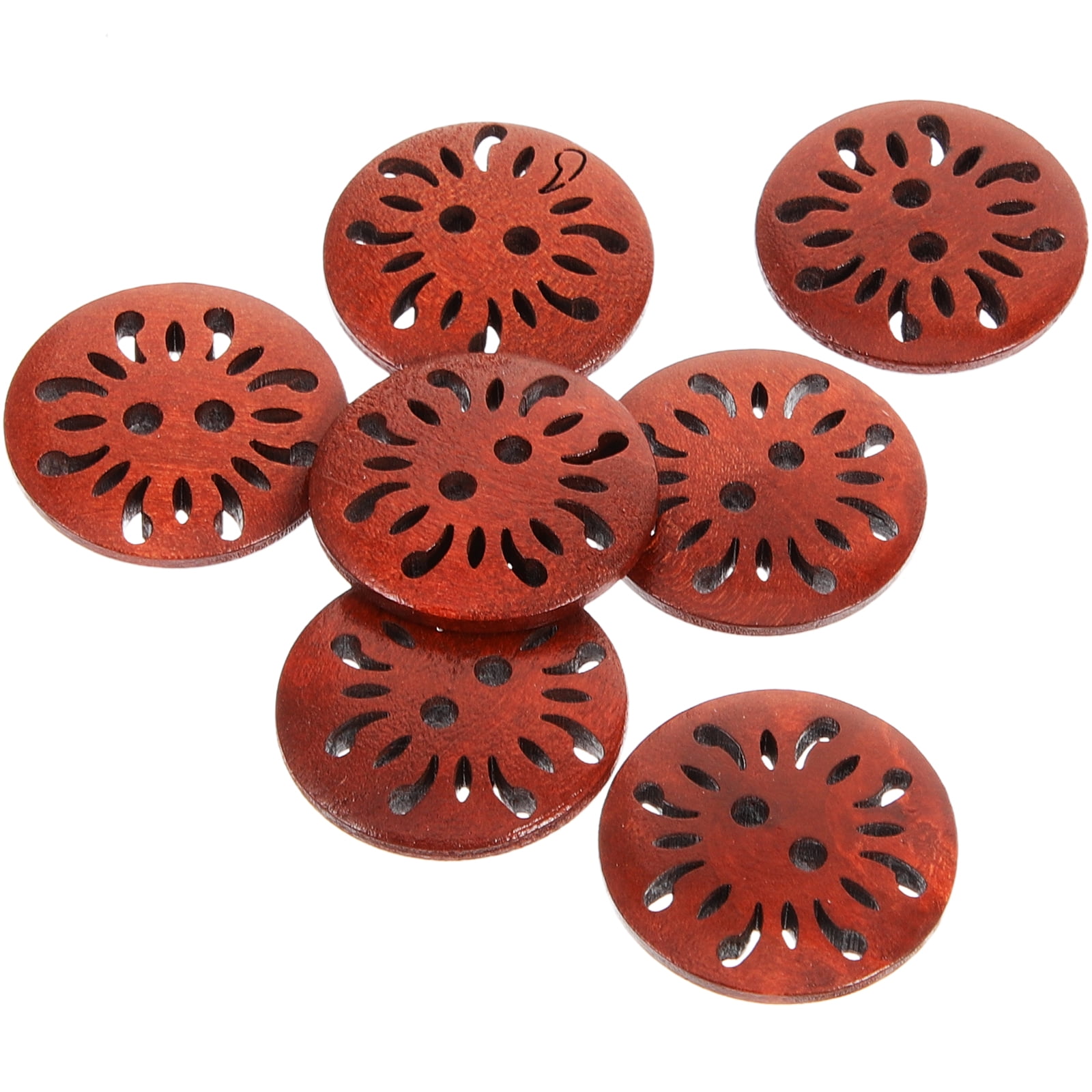 50pcs Wooden Buttons Retro Button Chrysanthemum Buttons Sewing Craft ...
