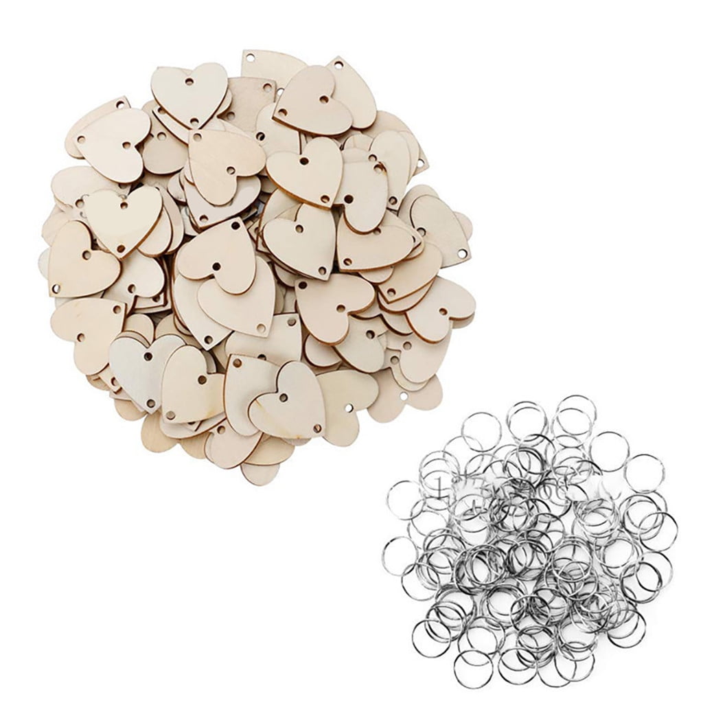 50pcs Wooden Slices with Holes - 3cm Round DIY Craft Wood Chips - 0 ...