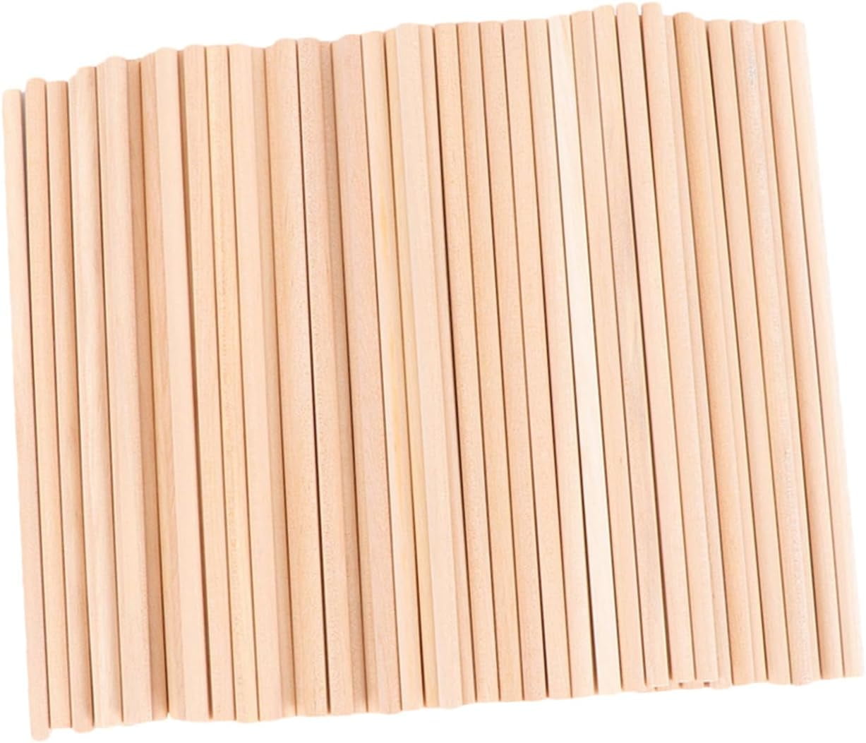 50pcs Wooden Stick Hardwood Sticks Unfinished Wood Dowels Wooden Dial ...