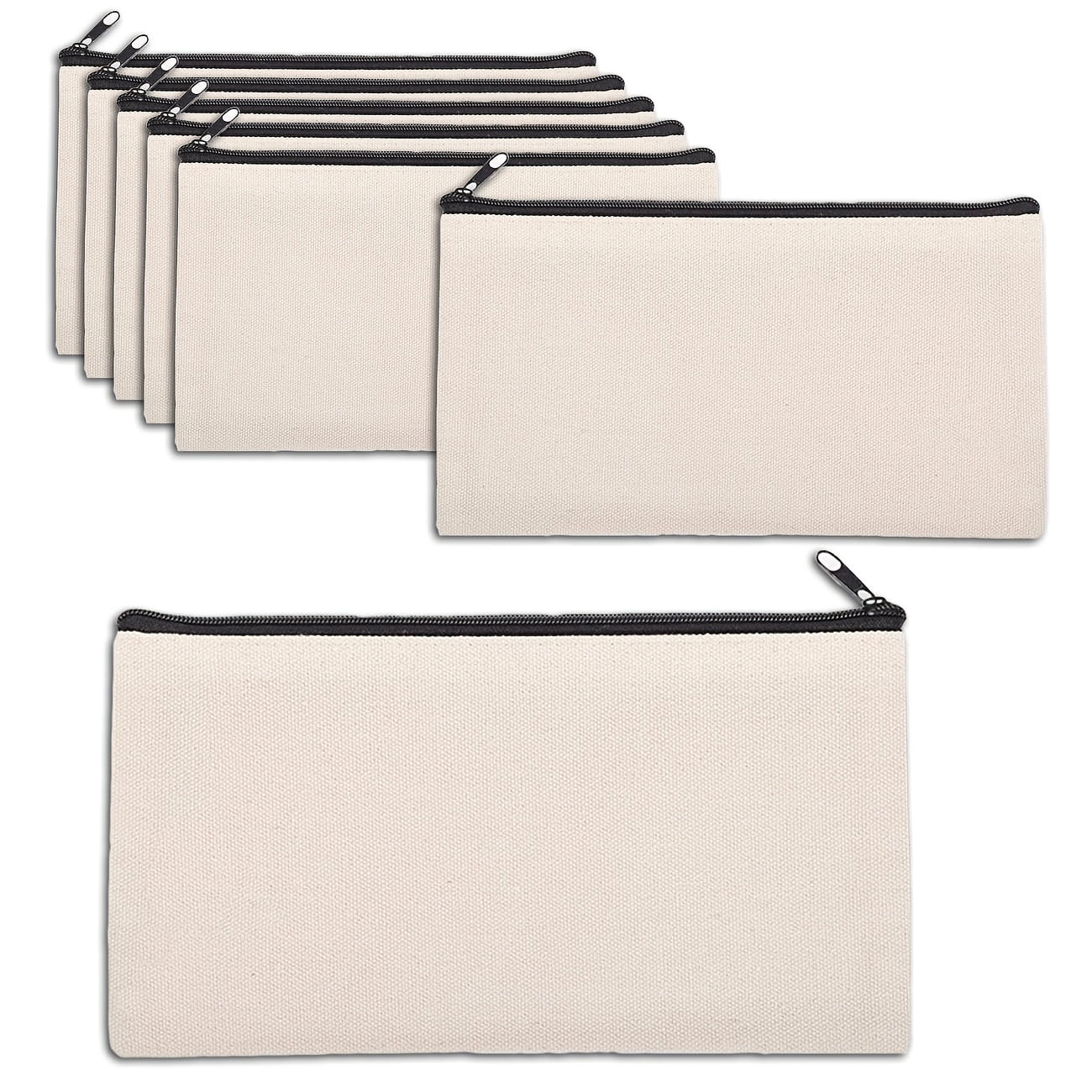 50pcs Zipper Bag Beige Multi-functional Blank DIY Craft Bag Makeup ...
