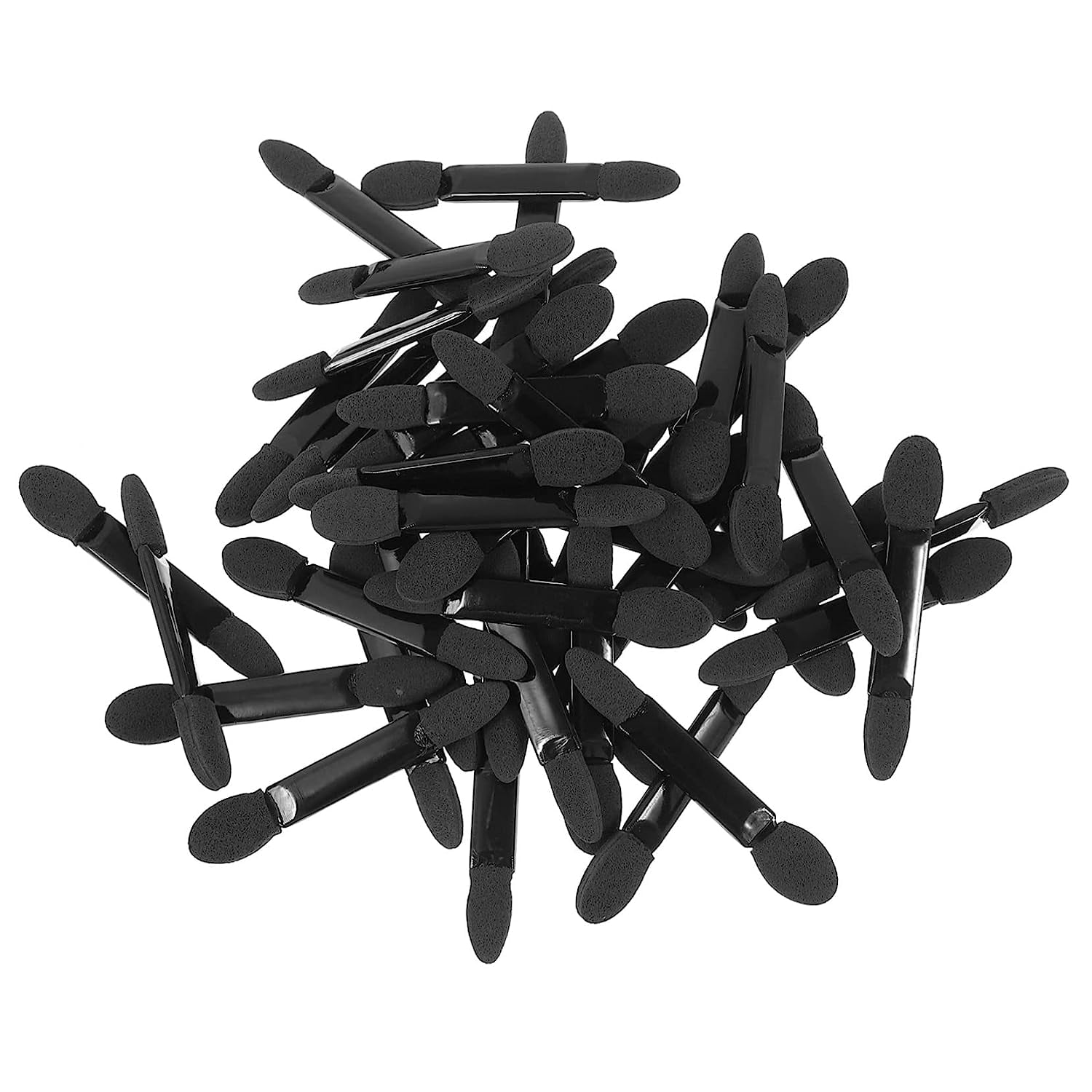 50pcs black makeup sponge Dual Sided Eyeshadow Brush makeup eyeshadow ...