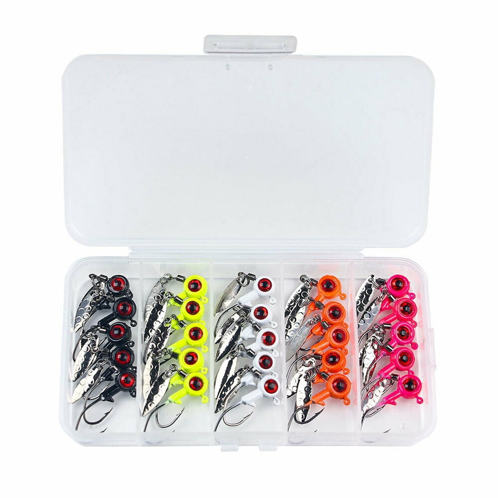 50pcs/box Spoon Lead Jig Head Fishing Hooks Crappie Lure Bait Kit ...