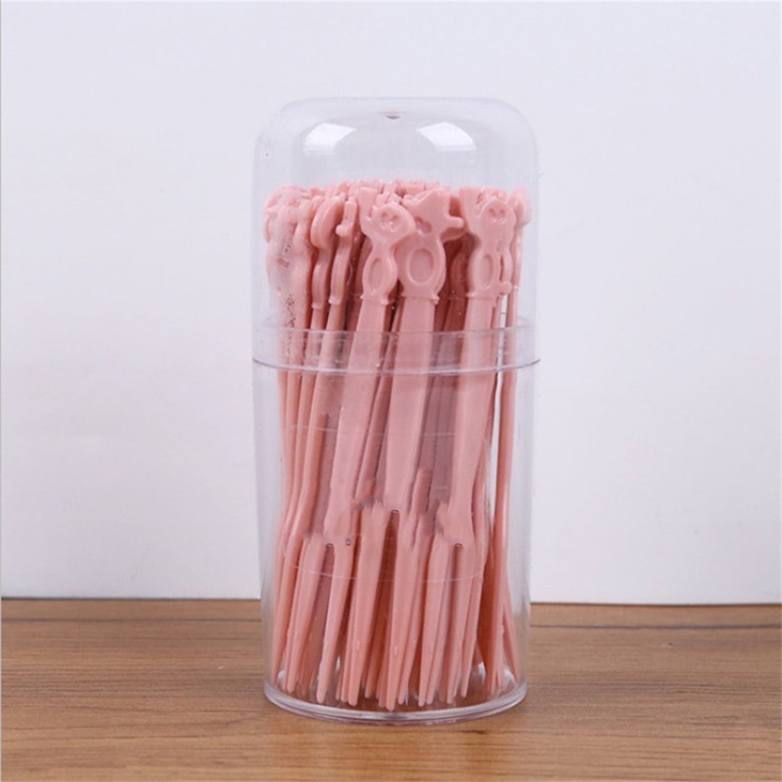 50pcs fruit fork disposable plastic fork two tooth fork dessert cake ...