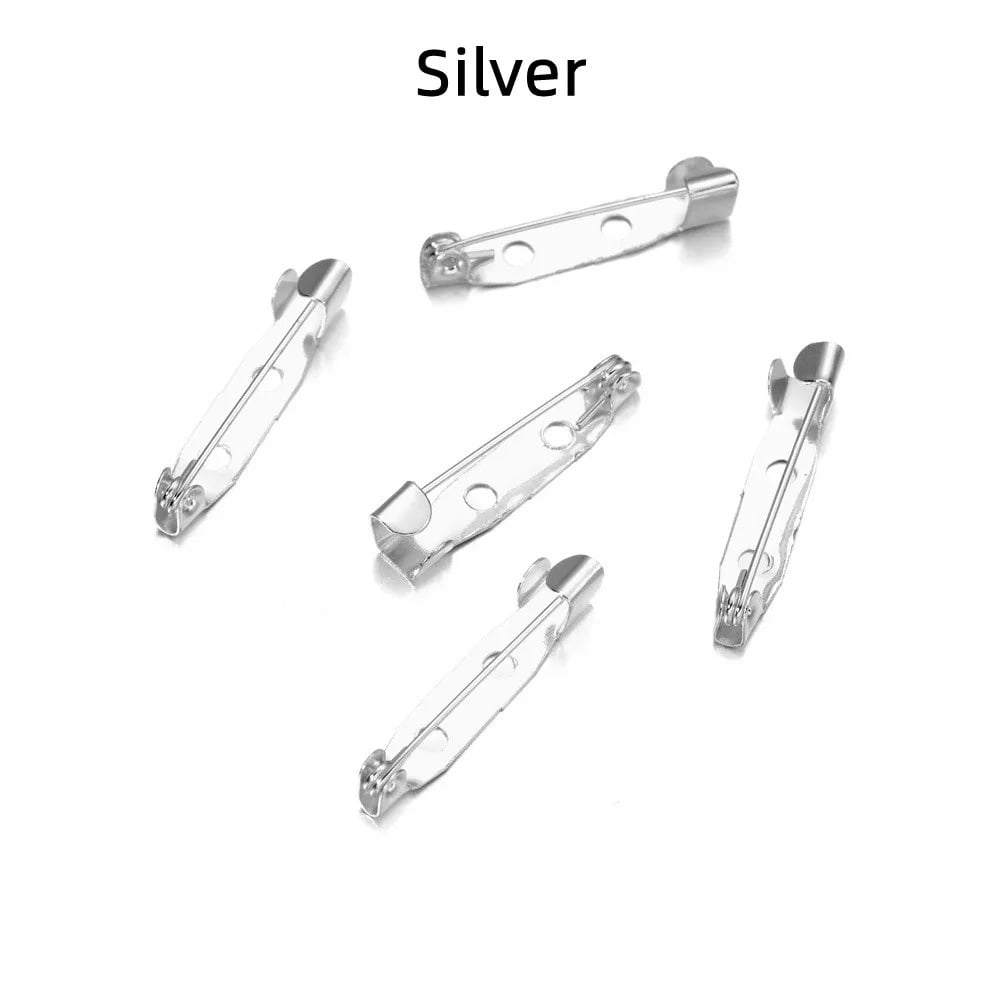 50pcs/lot 15 20 25 35 40 mm Brooch Clip Base Pins Safety Pins Brooch ...