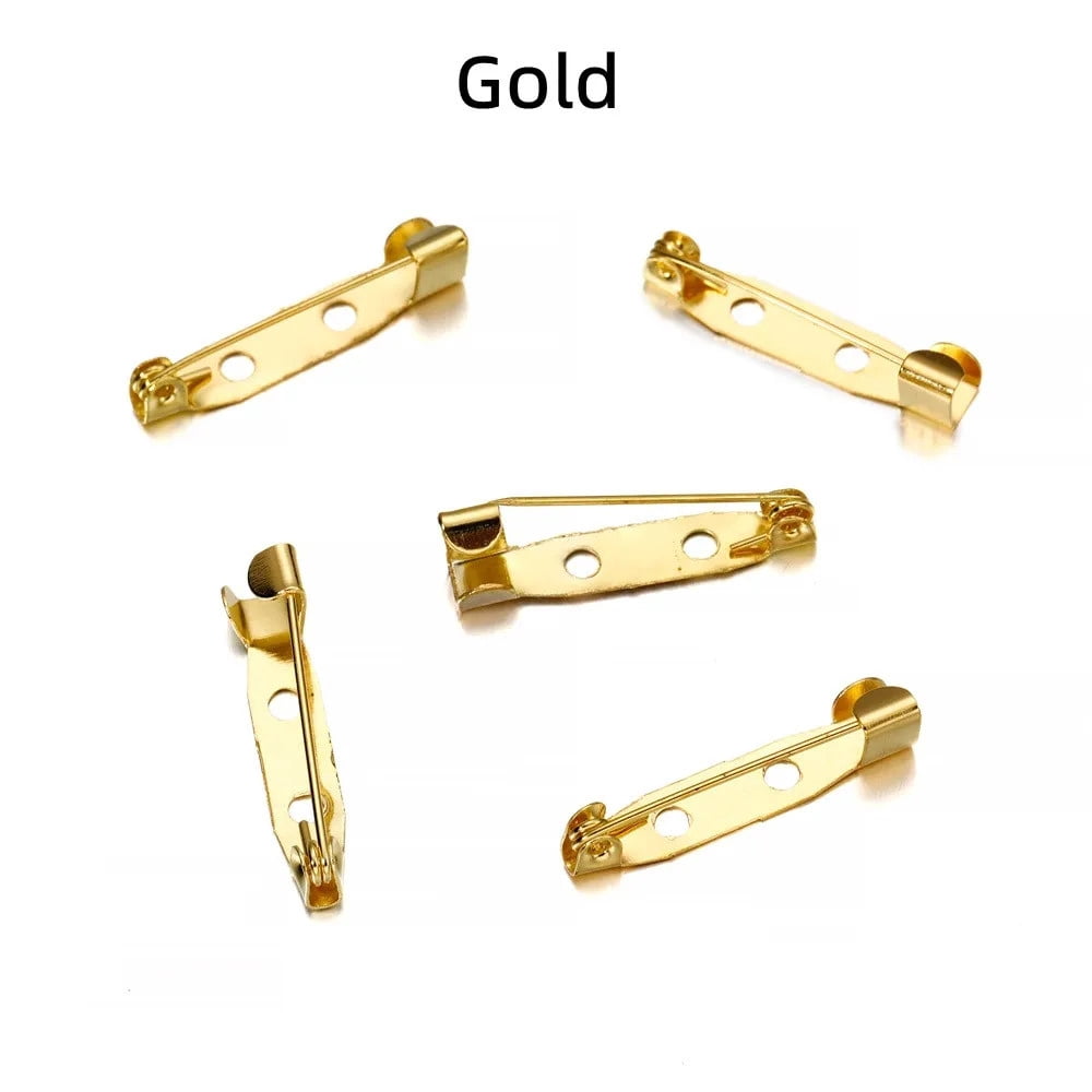 50pcs/lot 15 20 25 35 40 mm Brooch Clip Base Pins Safety Pins Brooch ...