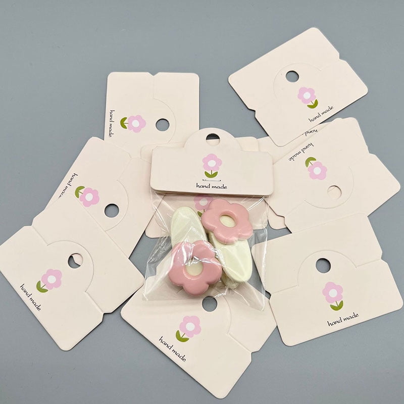 50pcs/lot Foldable Packaging Paper Cards 6.4x4cm Pink Bow Cards for ...