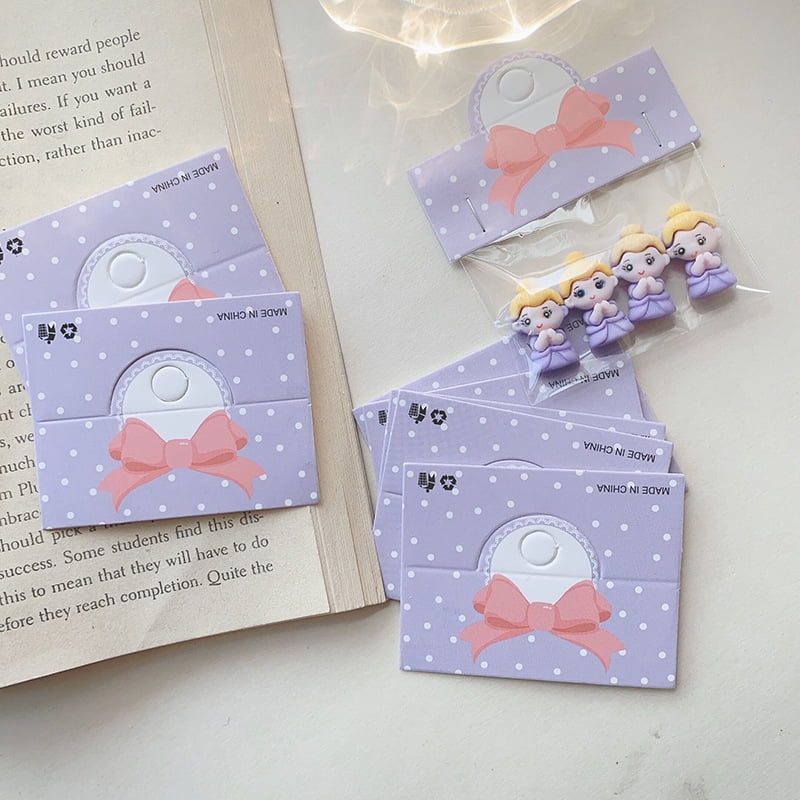 50pcs/lot Foldable Packaging Paper Cards 6.4x4cm Pink Bow Cards for ...