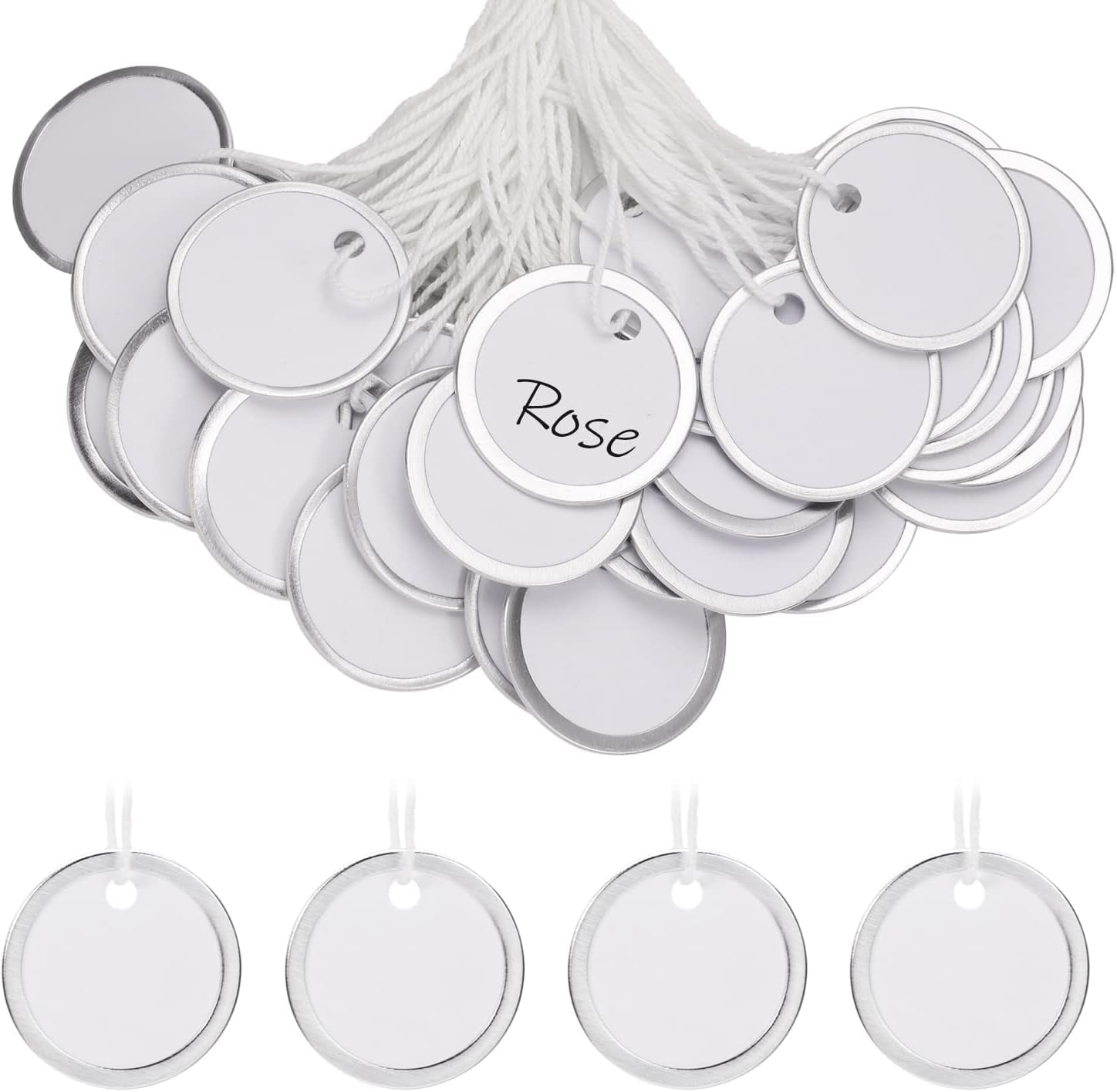 50pcs Metal Rim Key Tags, 1.22inch White Key Tags Round Paper Key Tags ... 50pcs Metal Rim Key Tags, 1.22inch White Key Tags Round Paper Key Tags ...