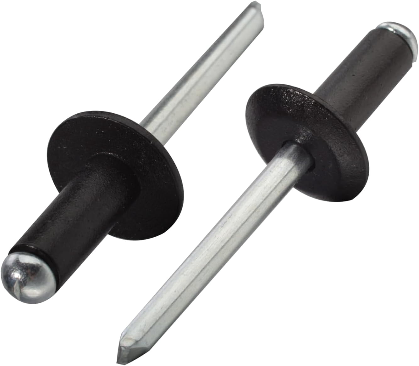 50pcs pack 1/4" x 5/8" Black Large flange Pop blind Rivets,Large Head ...