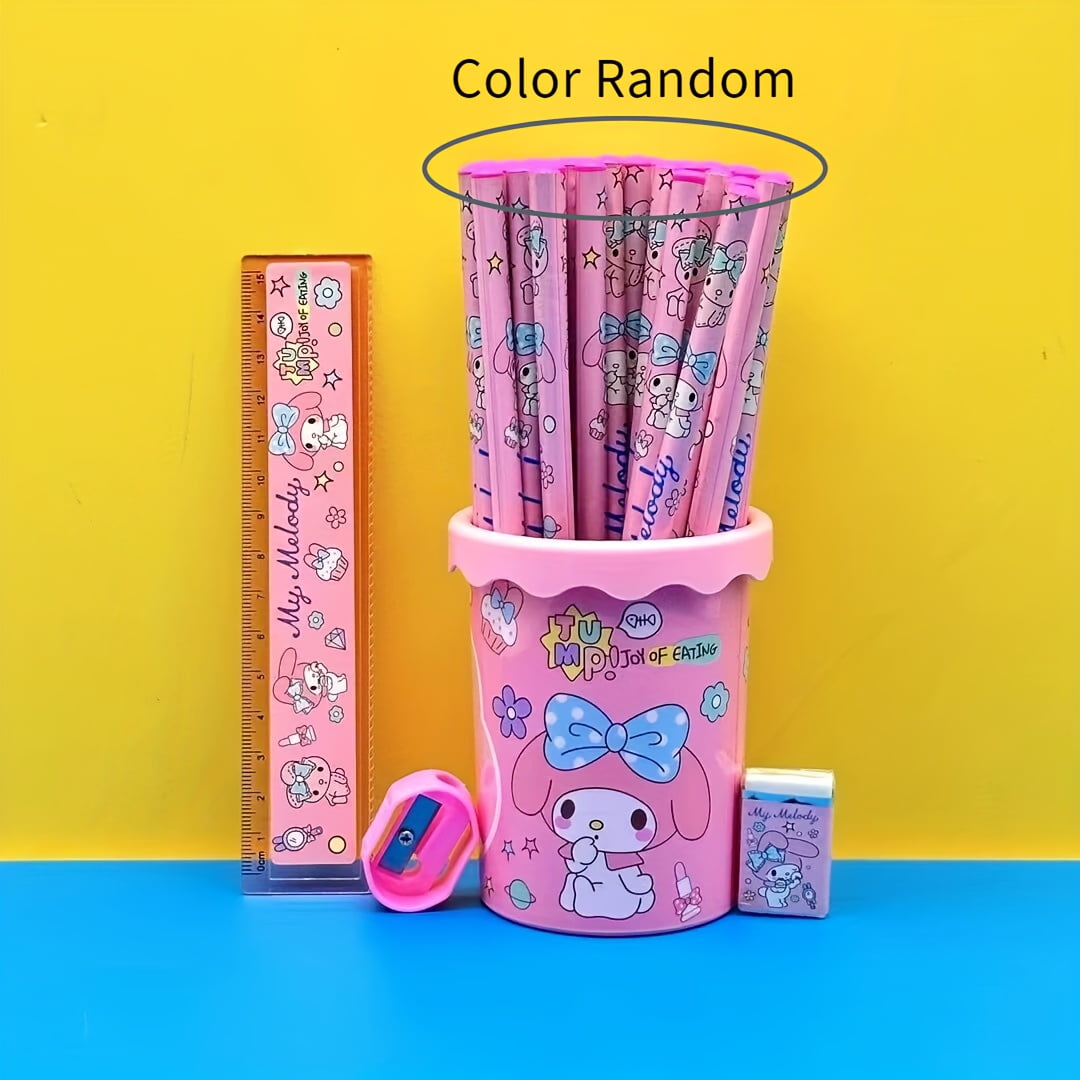 50pcs/set Sanrio Hello Kitty Kuromi Melody Cinnamoroll HB Pencils With ...