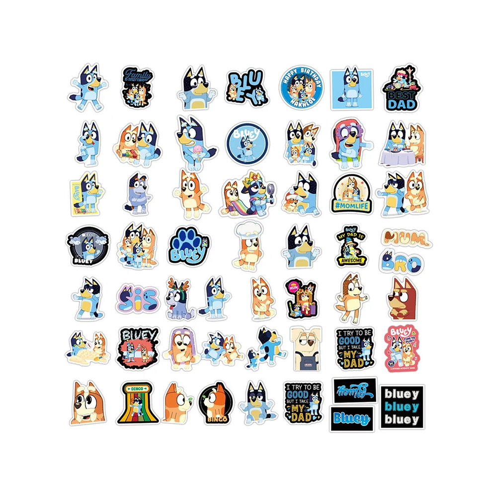 50pieces/bag Cartoon Cute Bluey Graffiti Creative Sticker Desk Computer ...