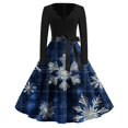 50s Dresses For Women Christmas Santa Claus Snowman Snowflake Xmas Tree