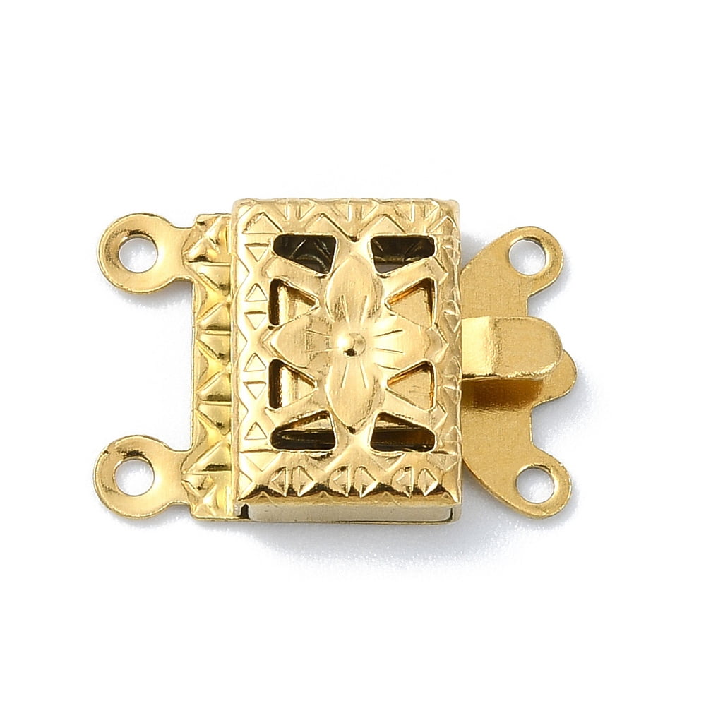 50sets Ion Plating(IP) 304 Stainless Steel Box Clasp Real 18K Gold ...