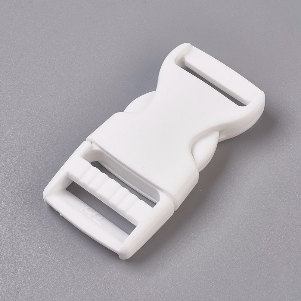50sets PP Plastic Side Release Buckles Survival Bracelet Clasps White ...