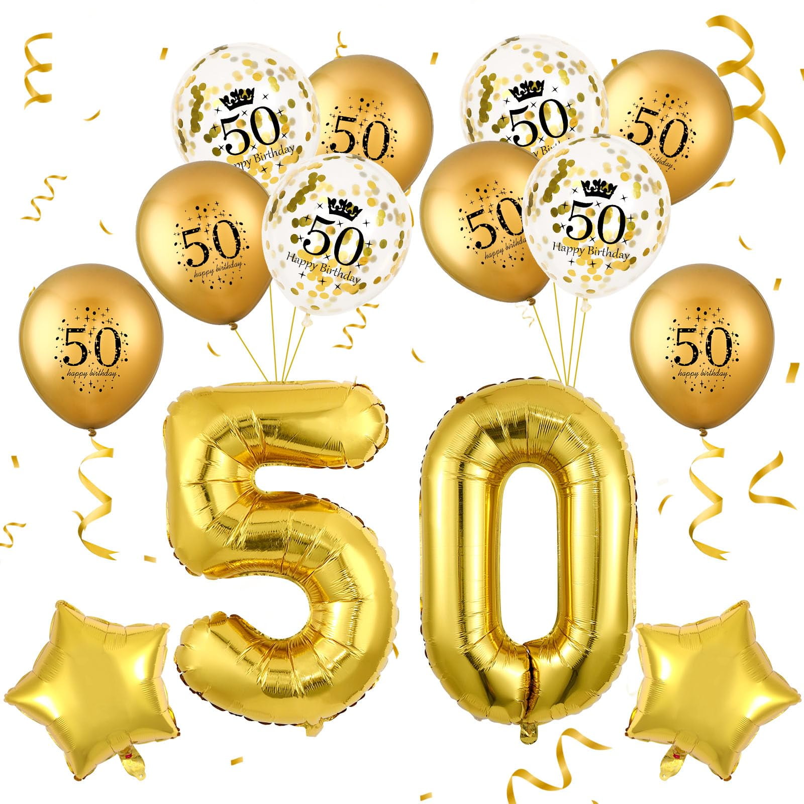 50th Balloons Gold CI30 for Men Women 50th Decorations with Large Foil ...