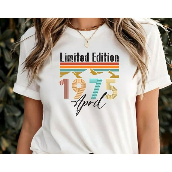 50th Birthday 1975 T-shirt,Personalise month & year,Birthday him ...