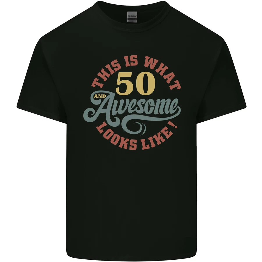 50th Birthday 50 Year Old Awesome Looks Like Graphic Light Cotton Shirt ...