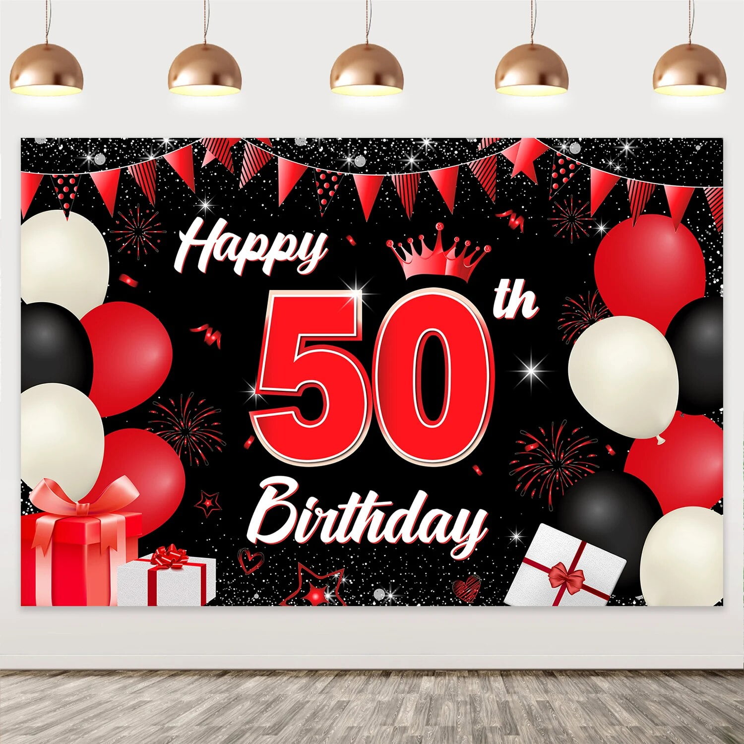 50th Birthday Backdrop for Women Happy 50th Birthday Background for ...